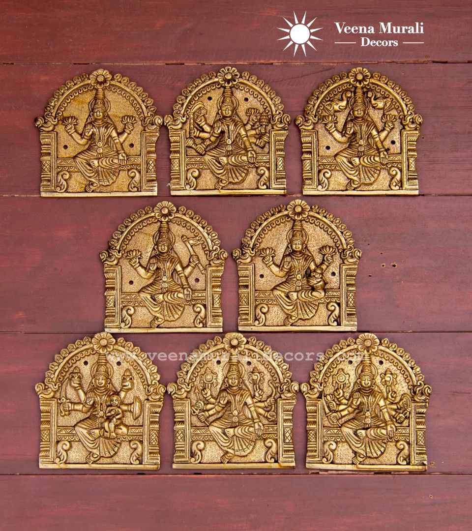 Ashtalakshmi Plate Set | Featuring 8 Lakshmi Forms for Spiritual Decor